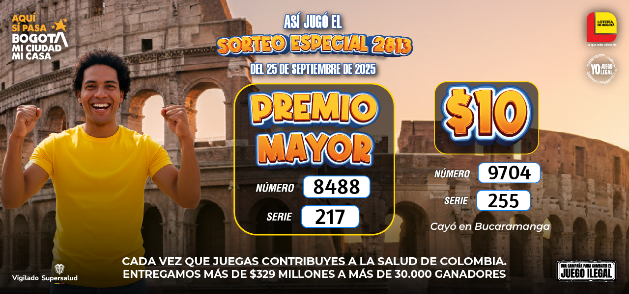 Billete de la semana sorteo 2810 » Lotería de Bogotá