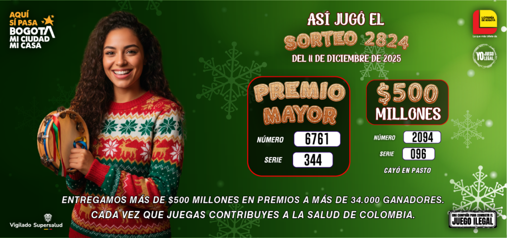Banner ganadores del sorteo » Lotería de Bogotá