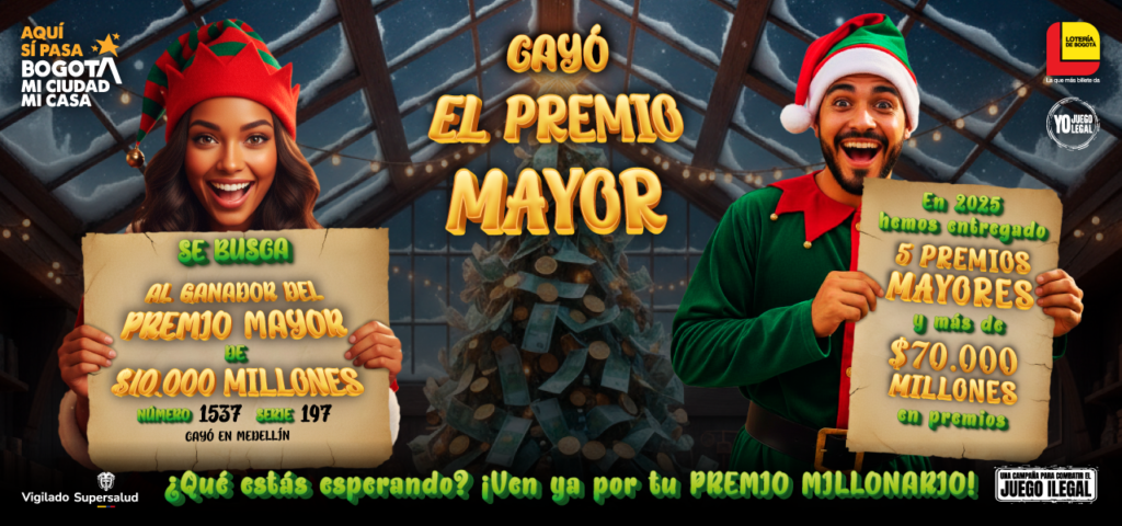 Cayó el premio mayor de la Lotería de Bogotá